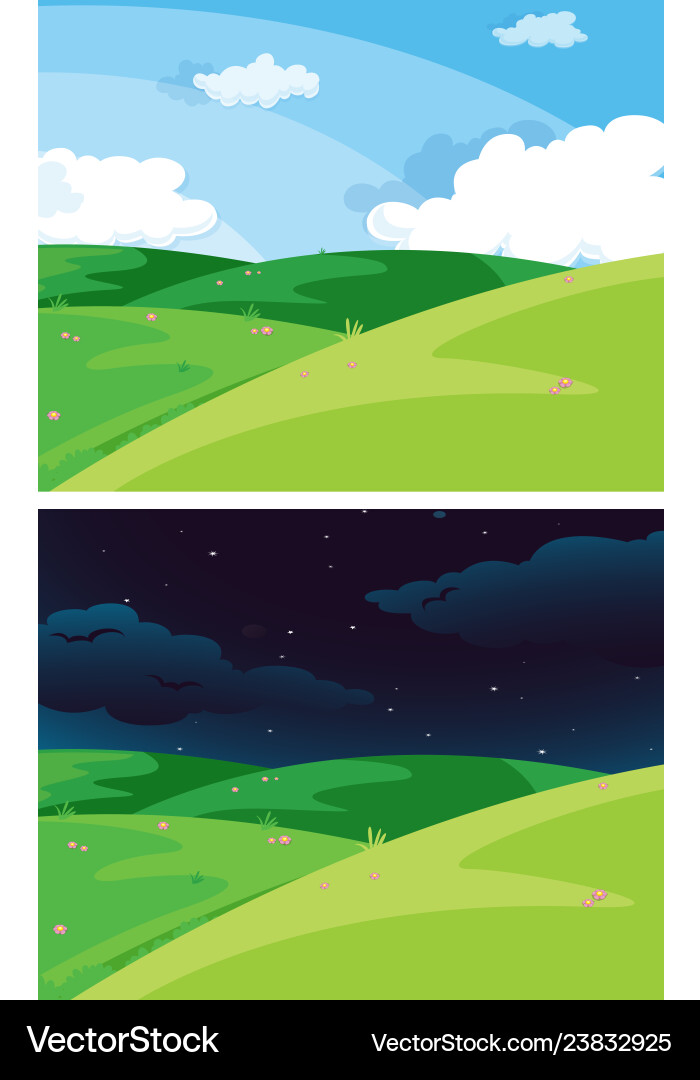Day and night nature scene Royalty Free Vector Image