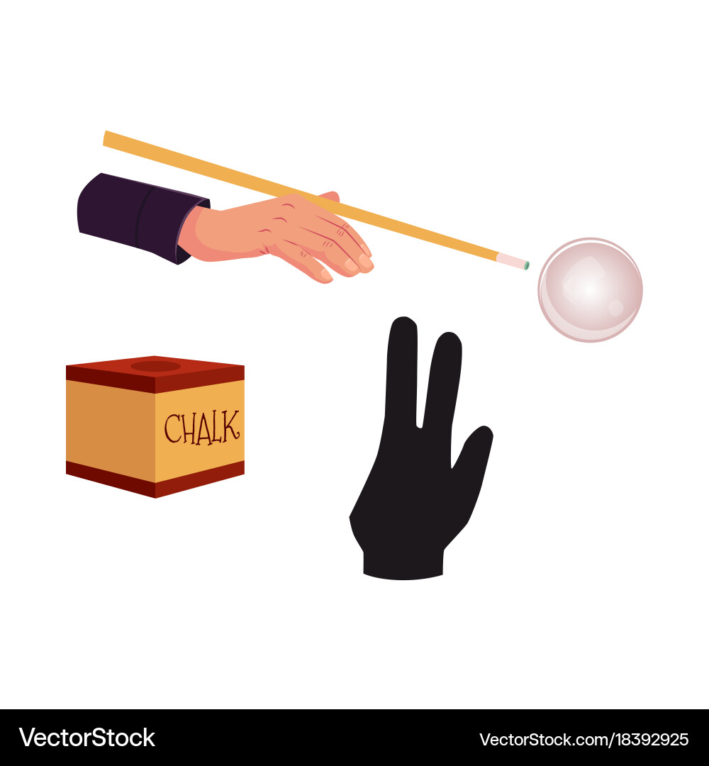 Flat billiard snooker symbols set Royalty Free Vector Image
