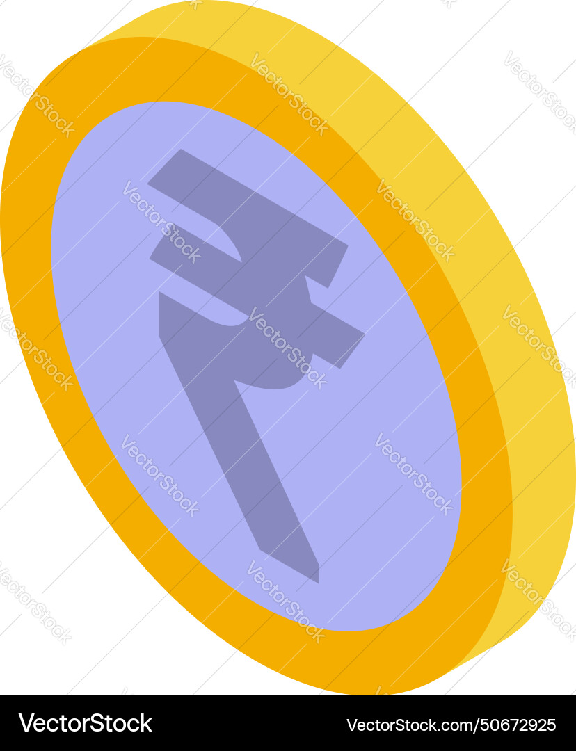 Gold silver coin icon isometric payment Royalty Free Vector