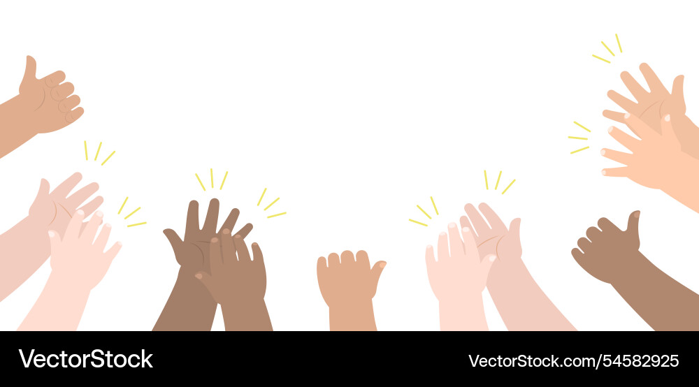 Hands of kids clapping set Royalty Free Vector Image