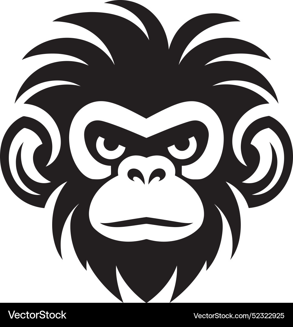 Inky intricacies dark monkey nostalgia Royalty Free Vector