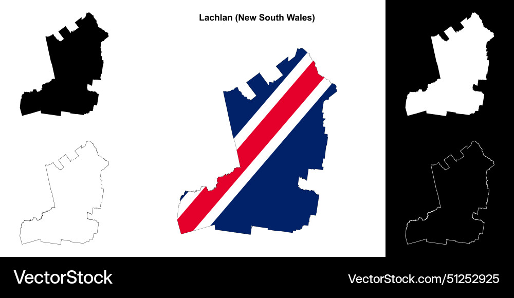 Lachlan outline map Royalty Free Vector Image - VectorStock
