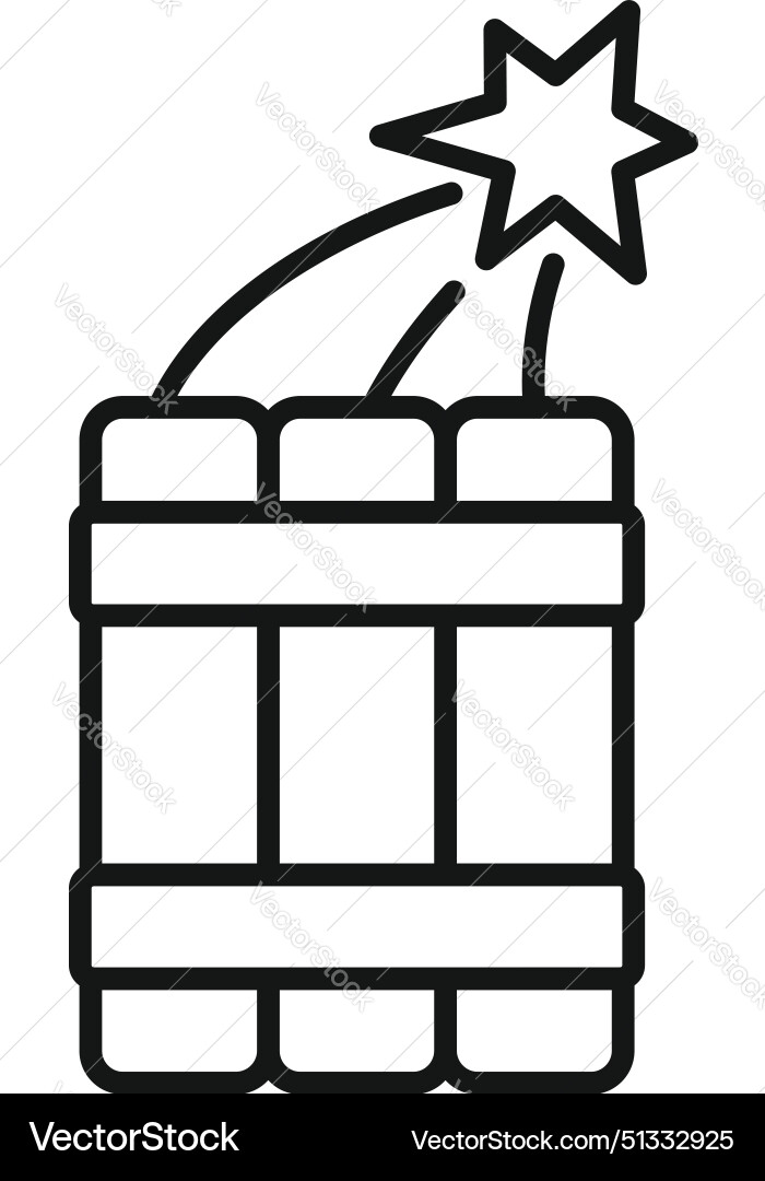 Line art of dynamite with lit fuse Royalty Free Vector Image