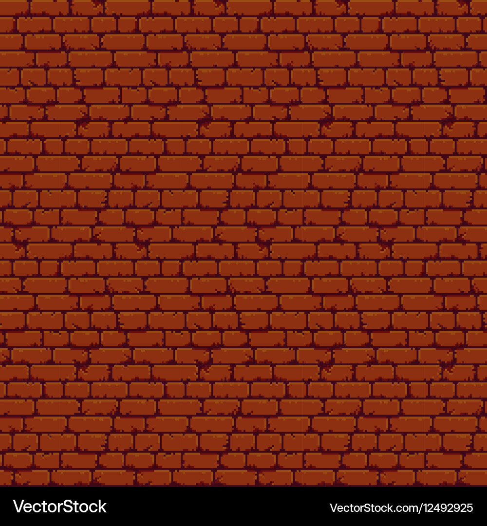 Pixel brick wall Royalty Free Vector Image - VectorStock