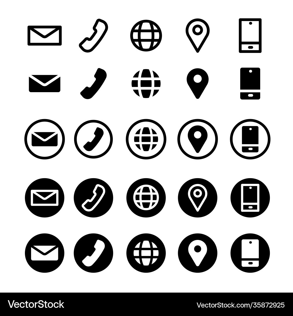 Simple icon contact on white background Royalty Free Vector