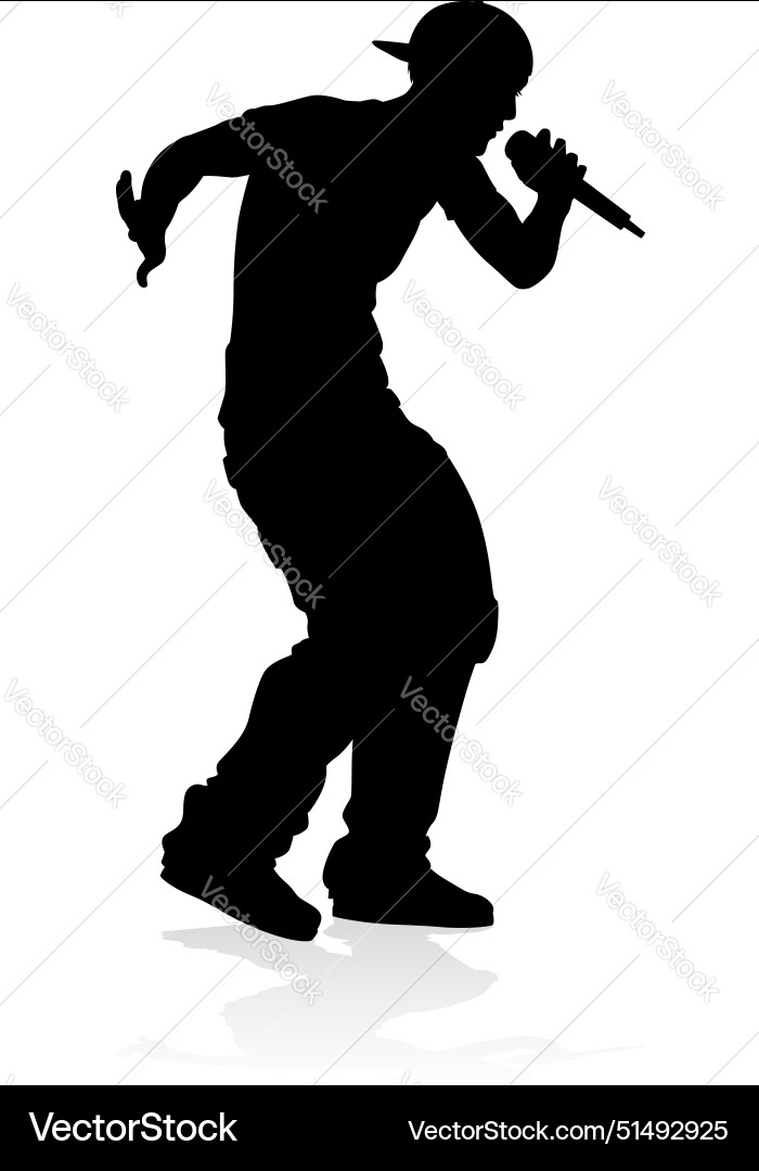 Singer pop country or rock star silhouette Vector Image