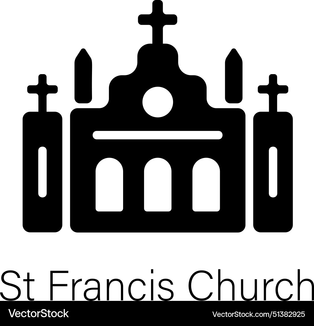 St francis church Royalty Free Vector Image - VectorStock