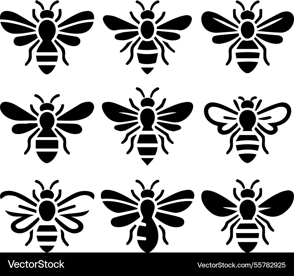 Stylized bee silhouette Royalty Free Vector Image