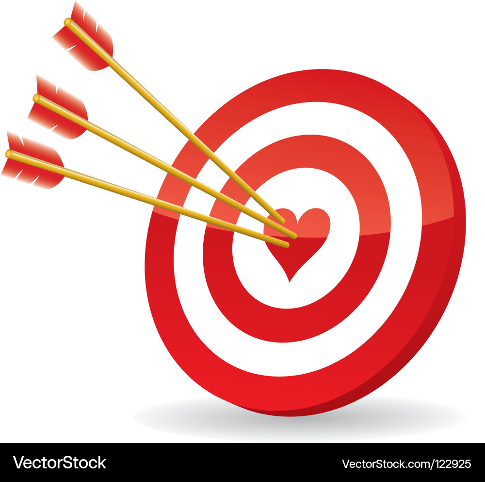 Target love Royalty Free Vector Image - VectorStock