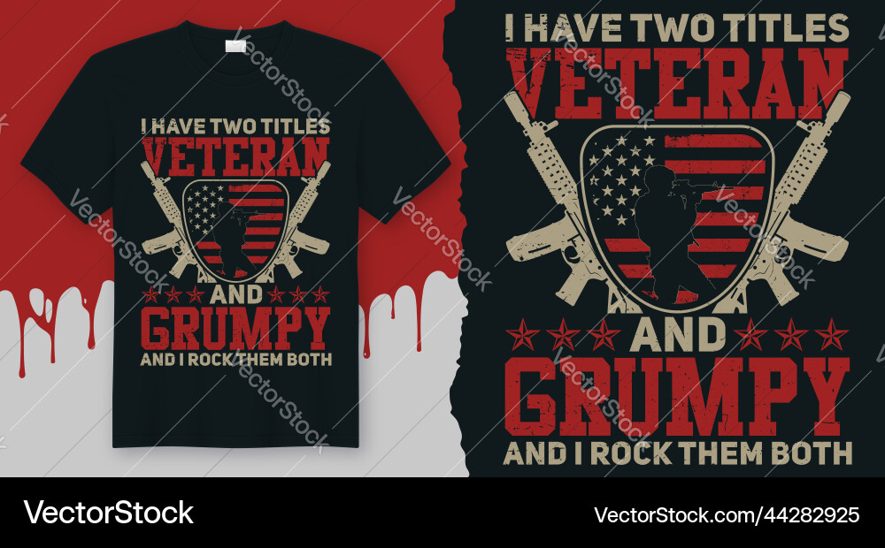 Veteran & Grumpy - USA Pride Royalty Free Vector Image