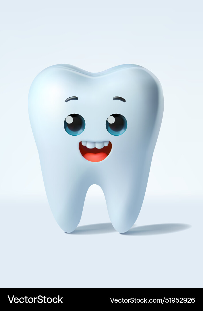 3d cartoon tooth smiling Royalty Free Vector Image 3d cartoon tooth smiling Royalty Free Vector Image