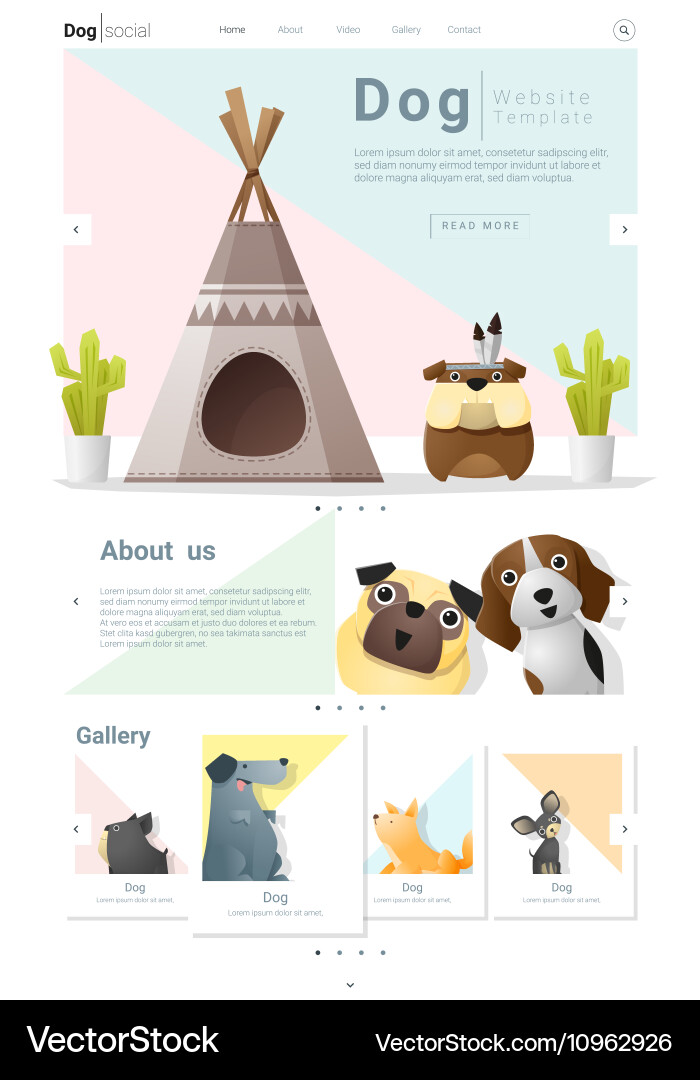 Animal website template banner and infographic Vector Image