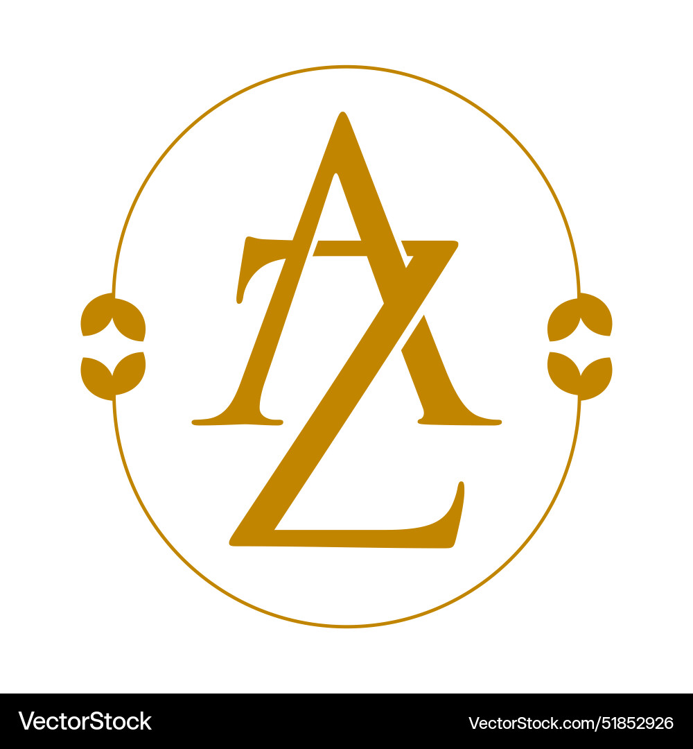 Az wedding logo monogram initial Royalty Free Vector Image