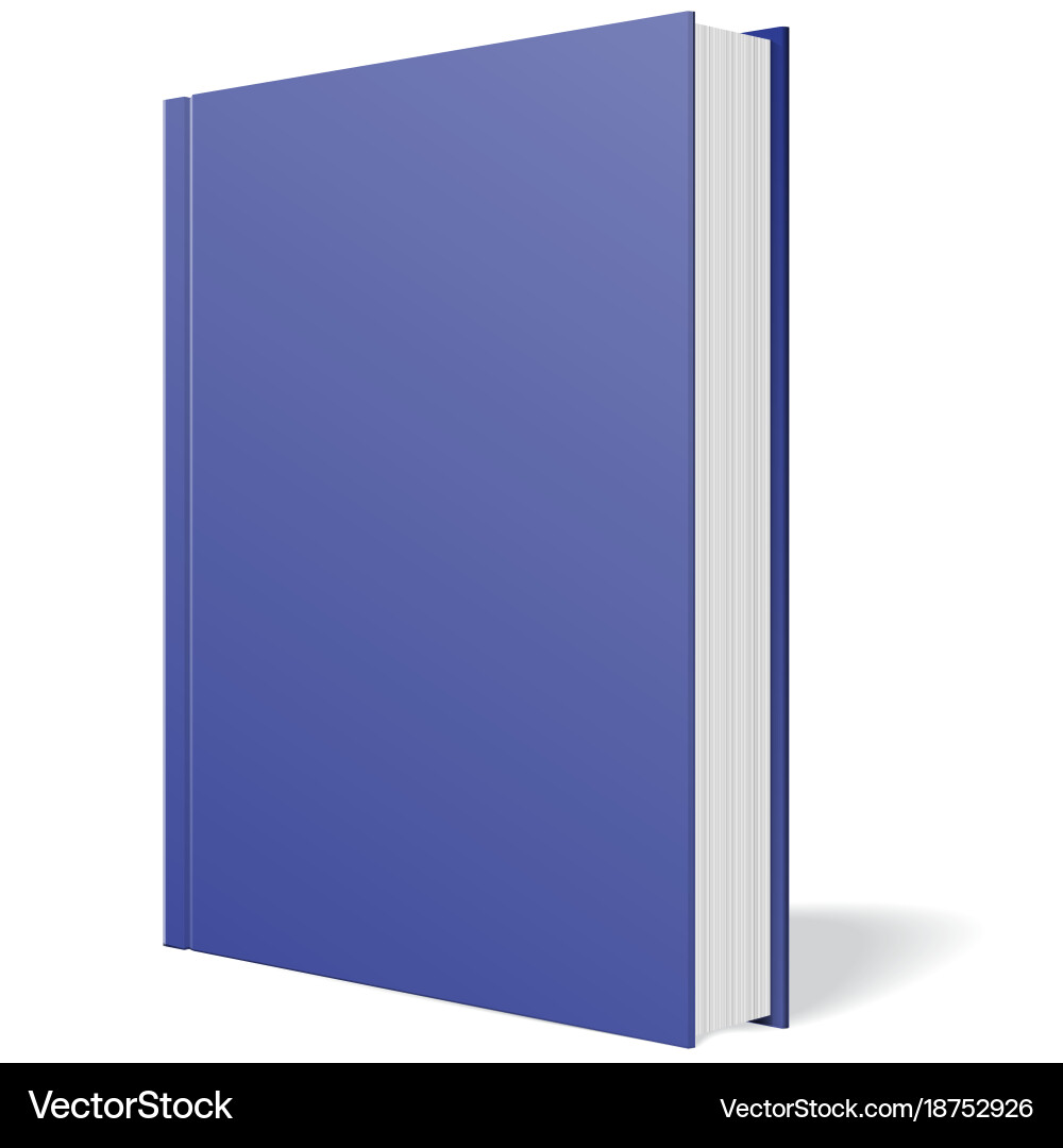 Blue book standing isolated Royalty Free Vector Image