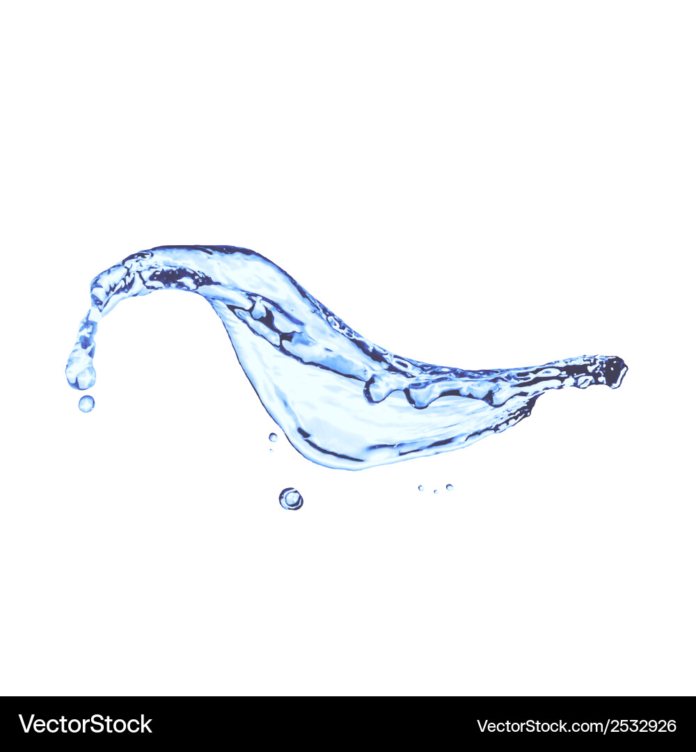 Blue water splash isolated on white Royalty Free Vector