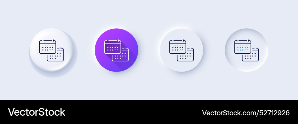 Calendar line icon annual planner sign Royalty Free Vector
