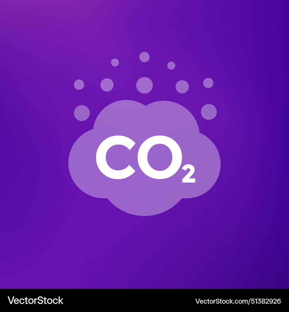 Co2 emissions icon carbon dioxide gas Royalty Free Vector