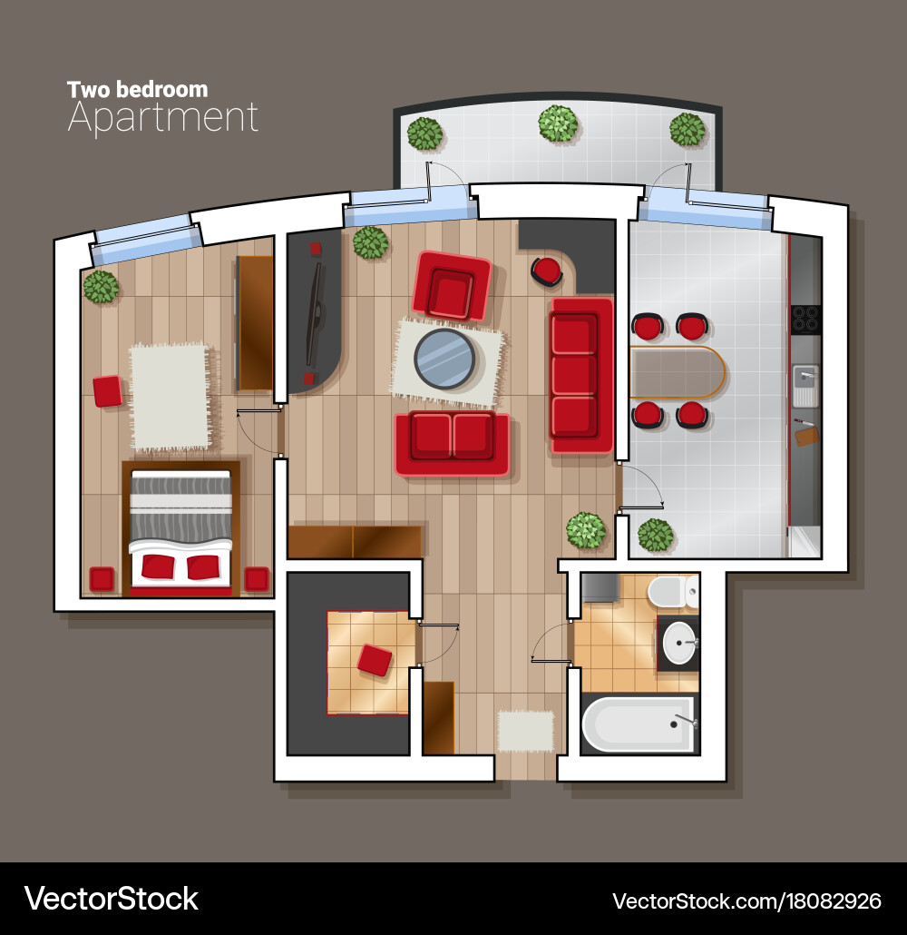 Modern Interior Floor Plan Royalty Free Vector Image