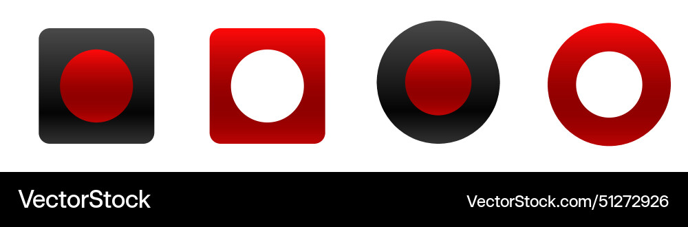 Rec icon for live record video recording Vector Image