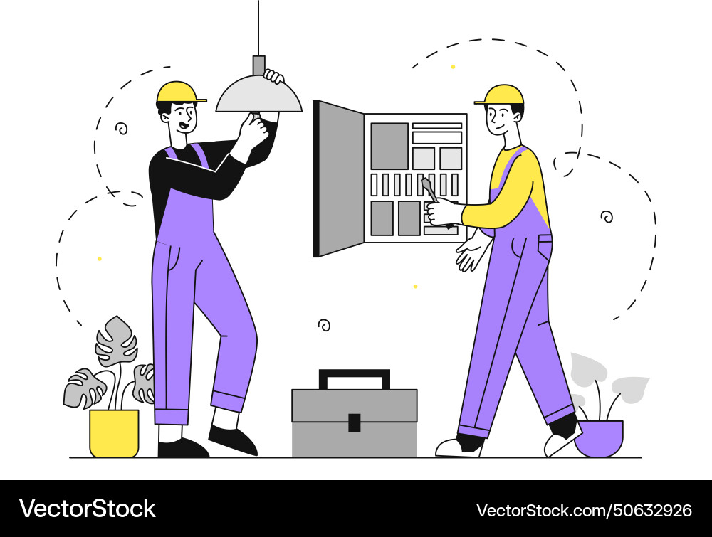 Work with electricity simple Royalty Free Vector Image