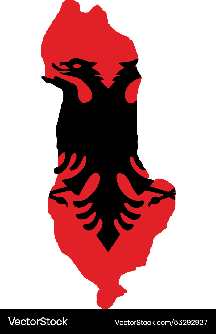 Albania flag in map Royalty Free Vector Image - VectorStock