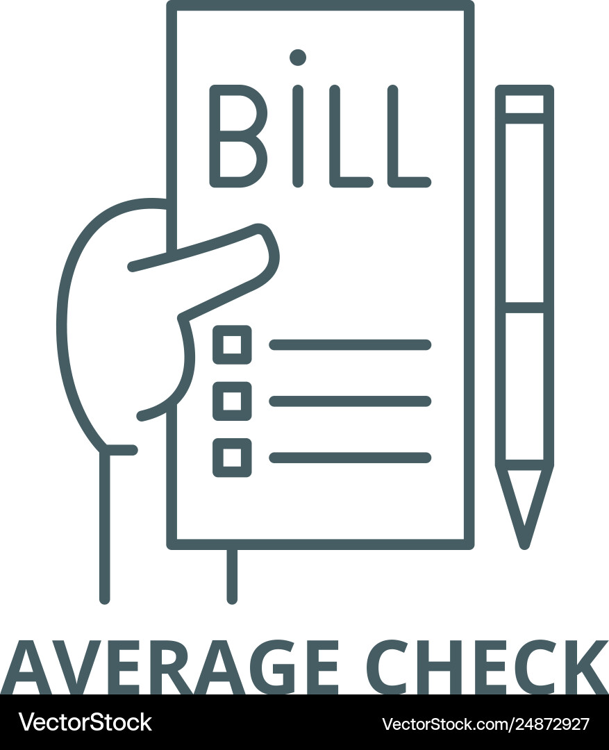 Average check line icon Royalty Free Vector Image