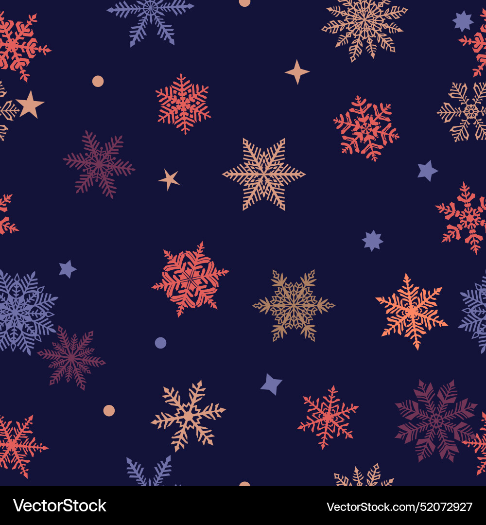 Christmas seamless pattern of snowflakes Vector Image