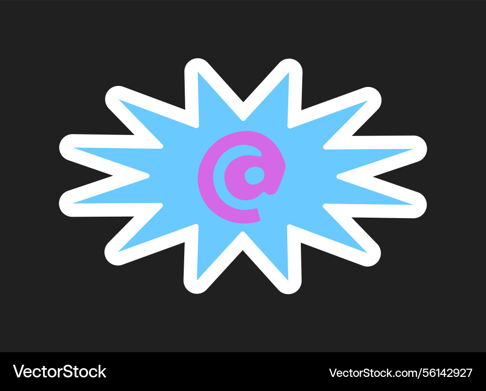 Colorful email symbol explosion icon Royalty Free Vector