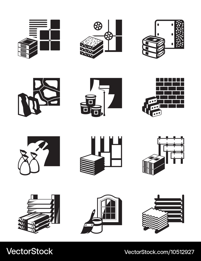 Construction materials and building details Vector Image