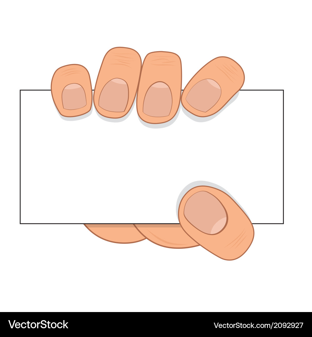 Hand hold paper card Royalty Free Vector Image