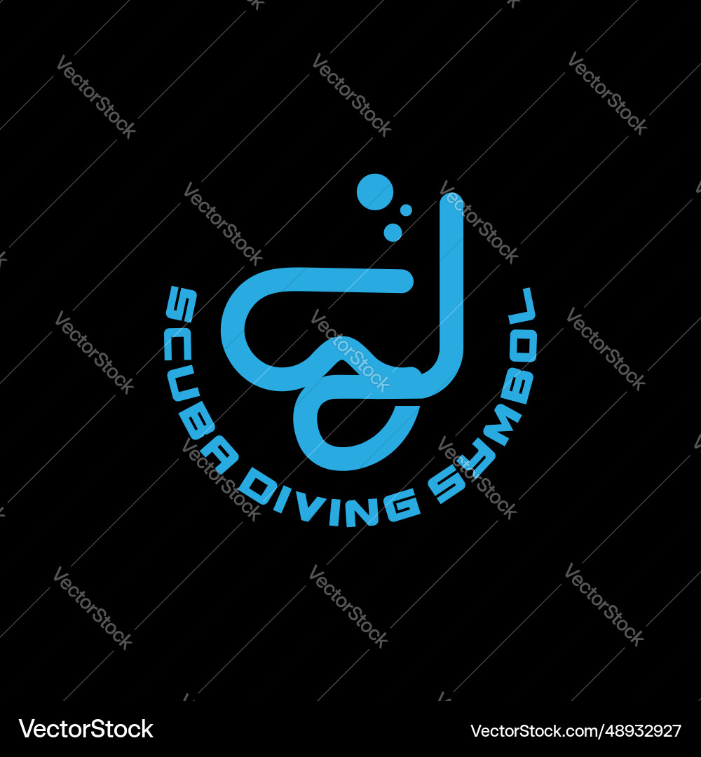 Initial letter sd shape scuba goggles Royalty Free Vector