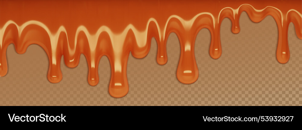 Melted toffee caramel or sweet syrup drip Vector Image