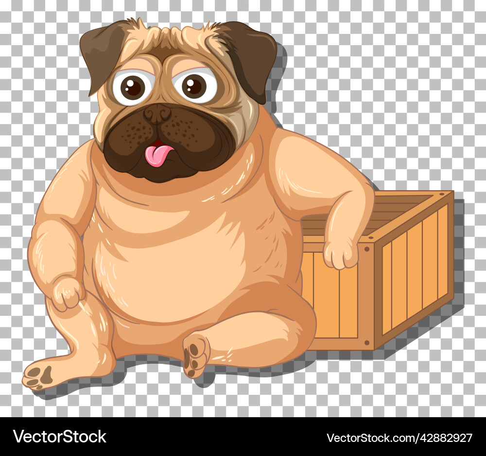 Pug dog cartoon character Royalty Free Vector Image