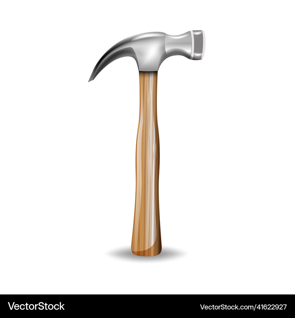 Realistic hammer ill Royalty Free Vector Image