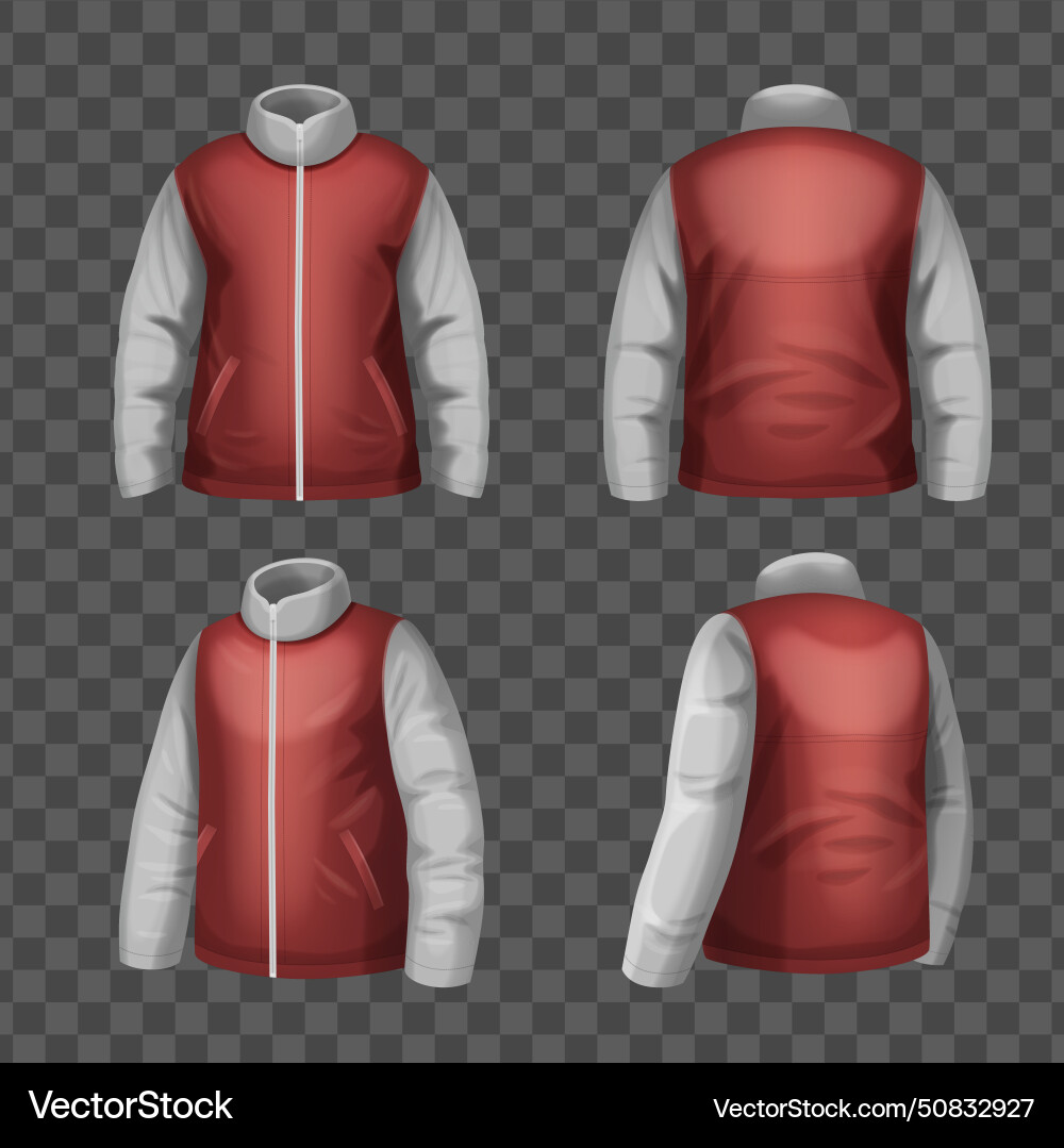 Realistic jacket set Royalty Free Vector Image