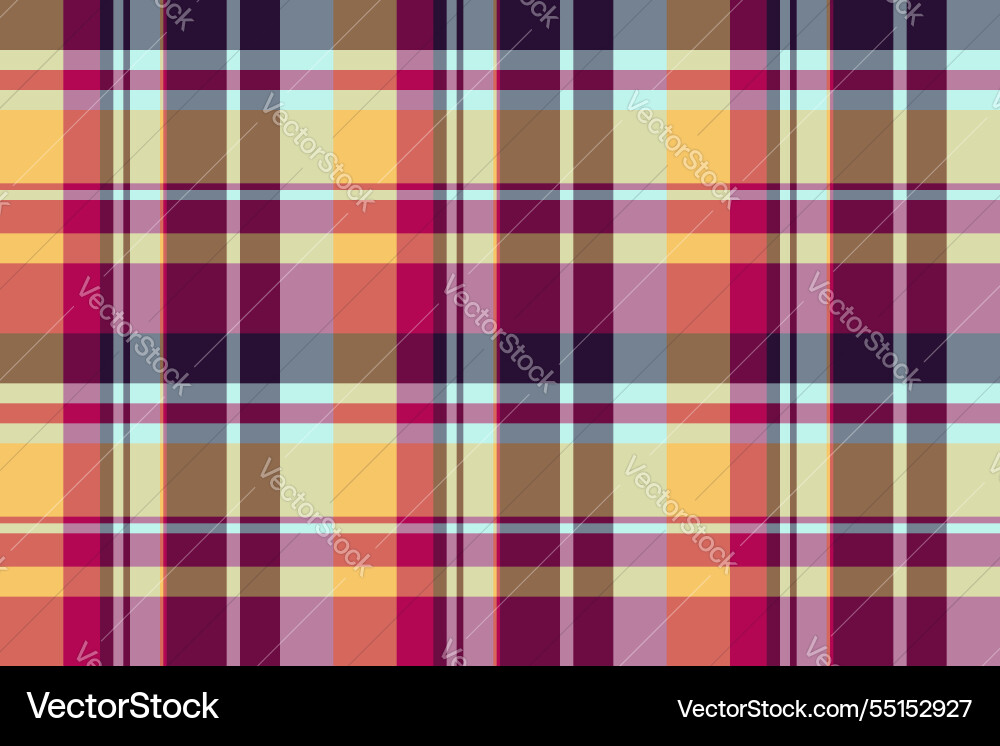 Vibrant plaid pattern in warm autumnal hues Vector Image