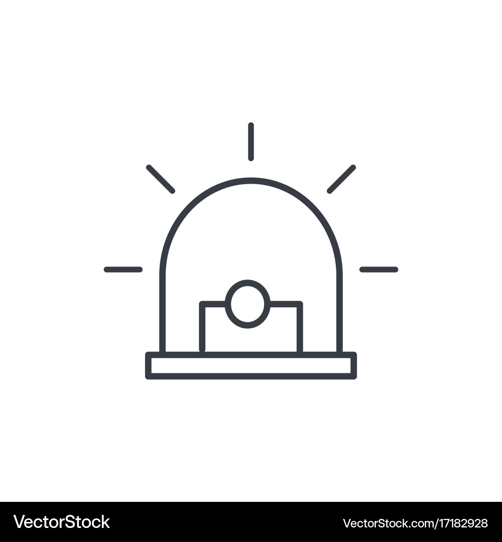 Alarm signal alert warning siren line icon Vector Image