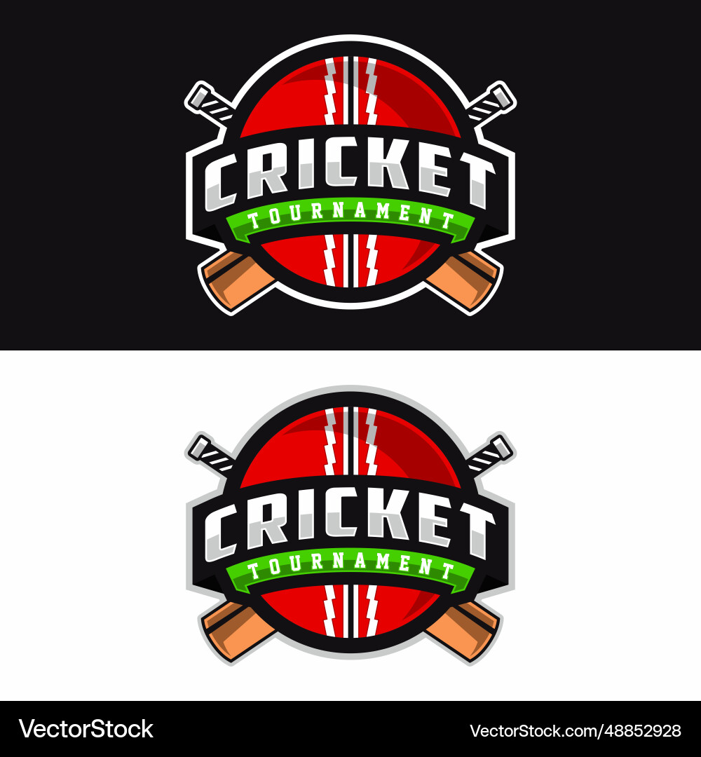 Cricket sport logo design Royalty Free Vector Image