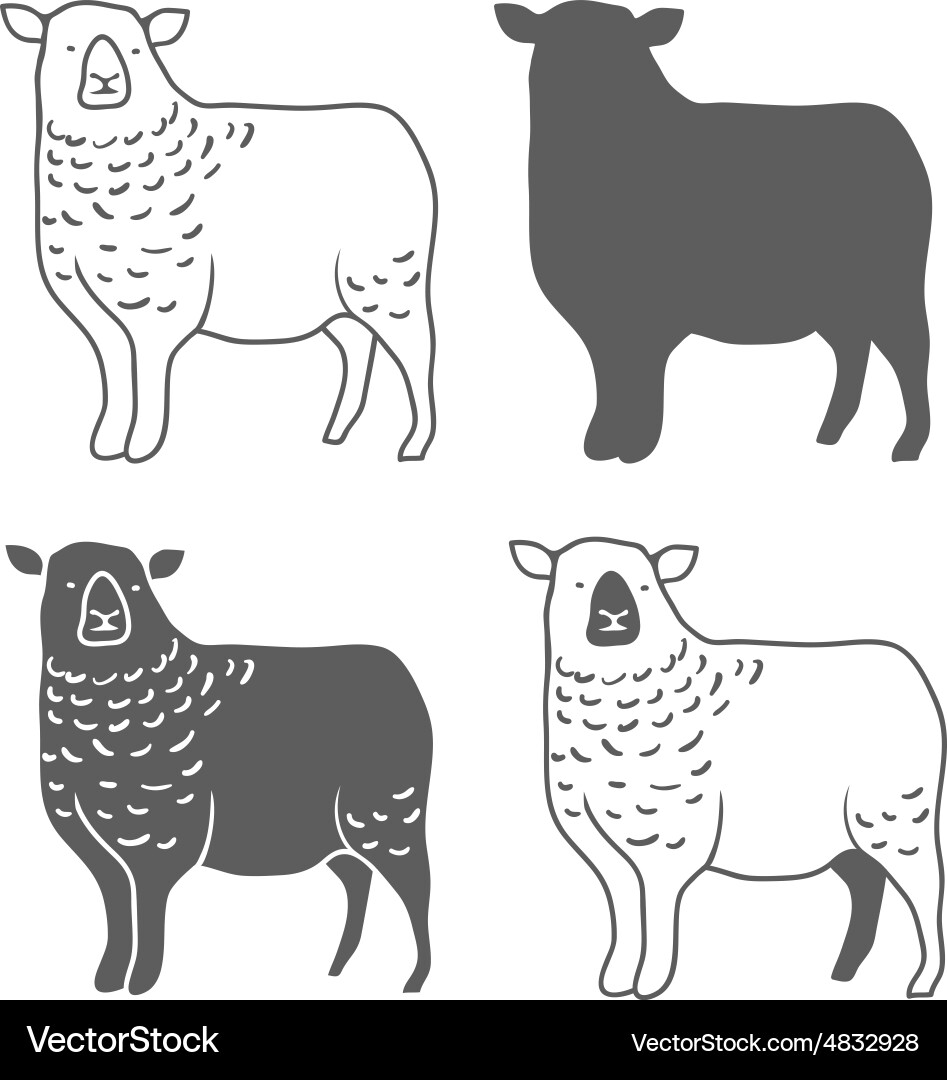Domestic animal sheep Royalty Free Vector Image