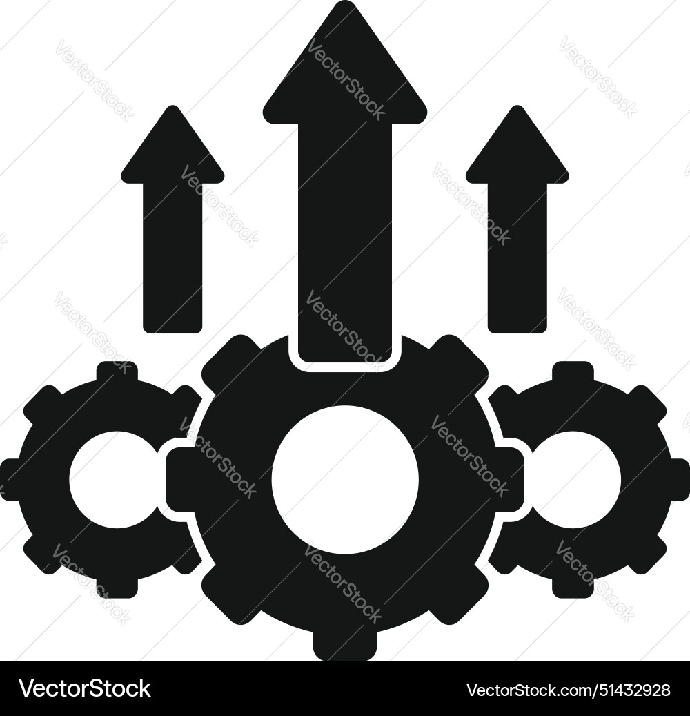 Gears and arrows concept icon Royalty Free Vector Image