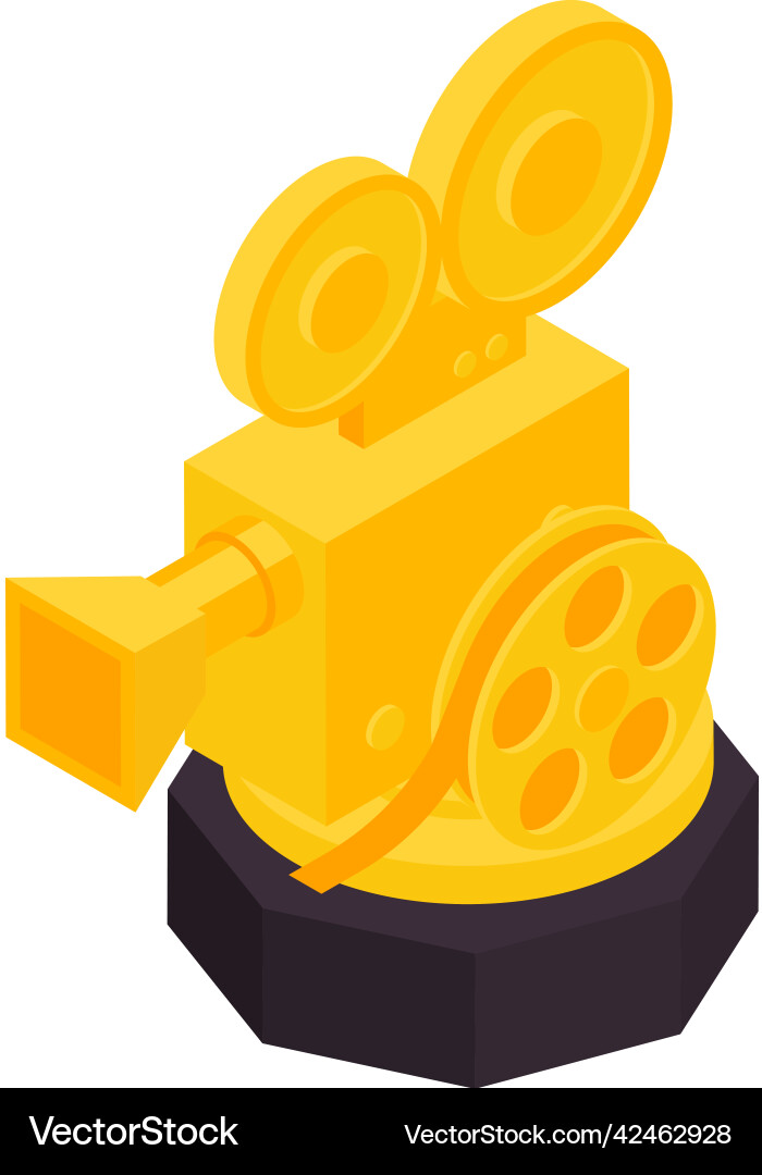 Golden cinema camcorder composition Royalty Free Vector