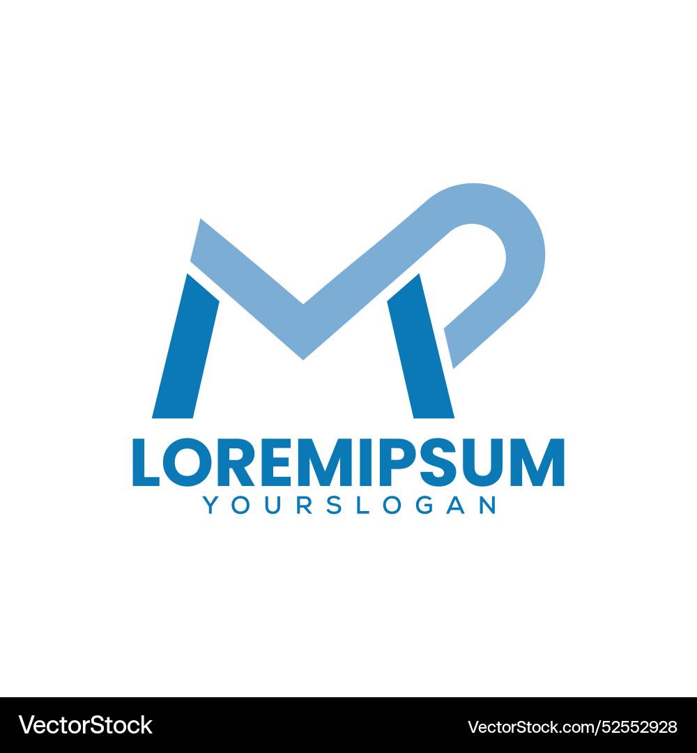 Letter m p creative icon logo design Royalty Free Vector