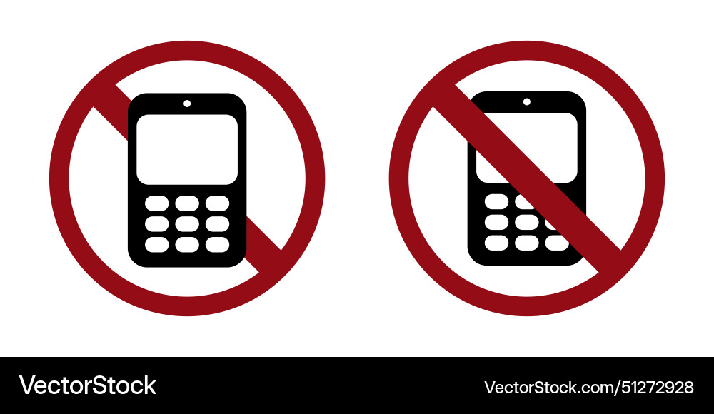 Mobile phone ban prohibit icon not allowed Vector Image
