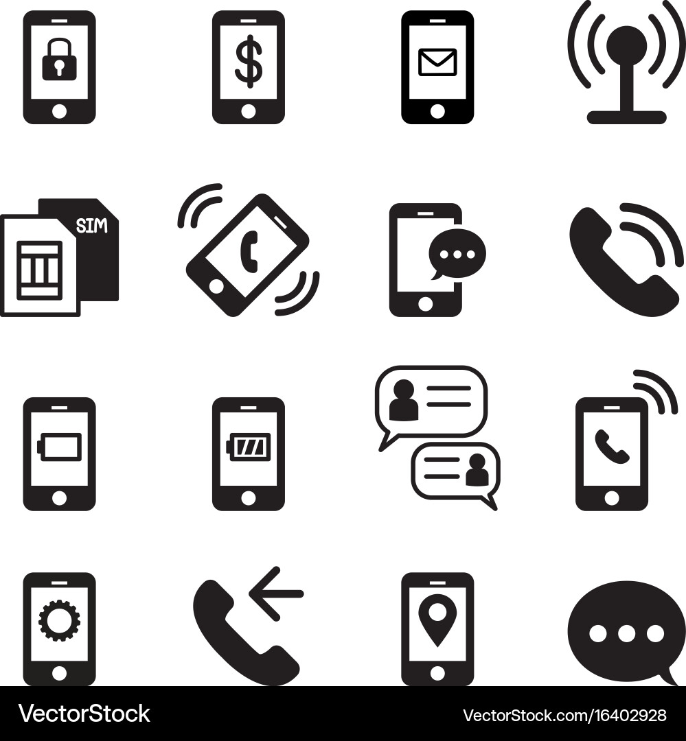 Mobile Phone Icons Royalty Free Vector Image - VectorStock