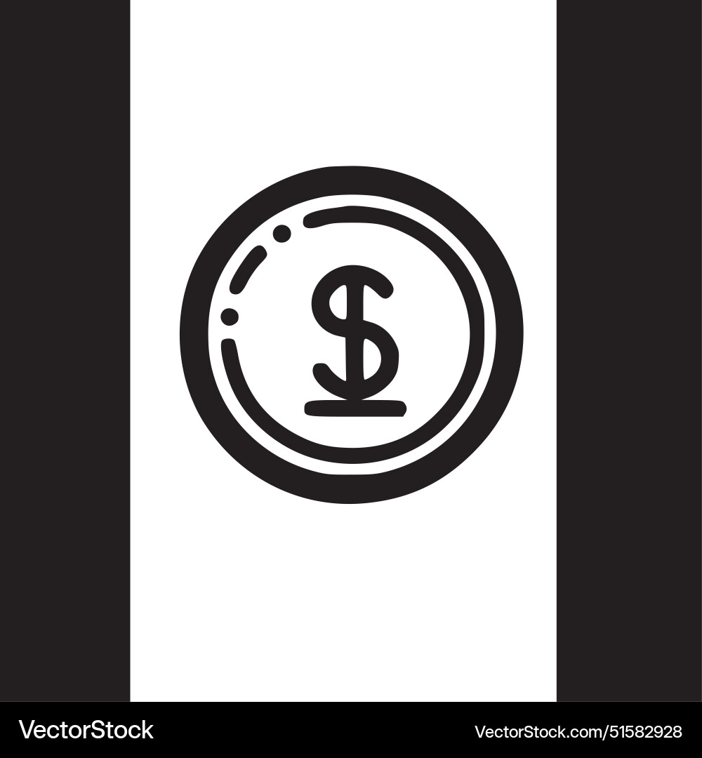 Money - minimalist and flat logo Royalty Free Vector Image