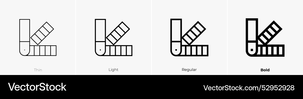 Pantone icon thin light regular and bold style Vector Image