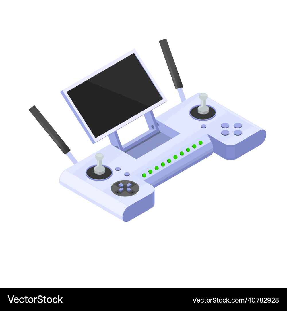 Realistic isometric of drone remote Royalty Free Vector
