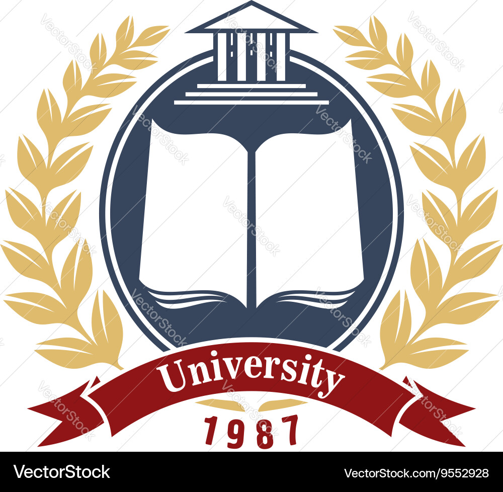 University heraldic insignia for education design Vector Image