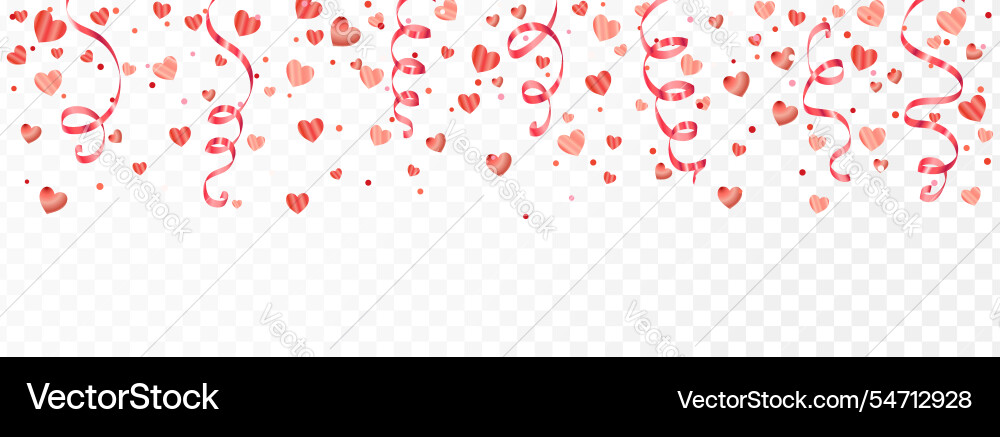 Valentines day background with red hearts Vector Image