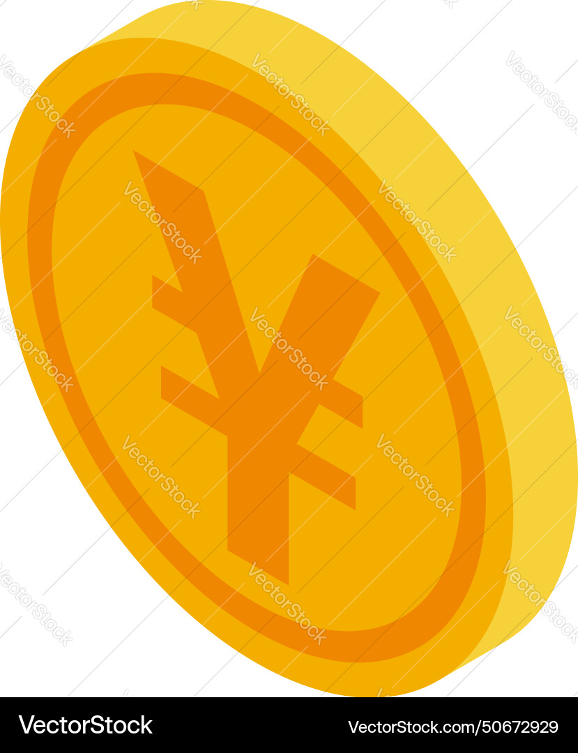 Gold coin conversion icon isometric Royalty Free Vector